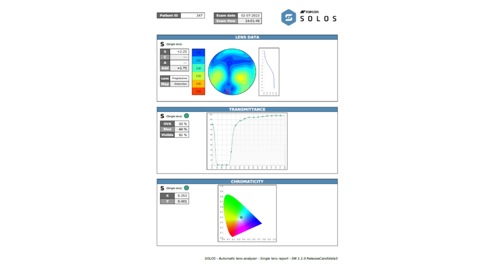 Topcon SOLOS – One-Touch Lens Analysis
